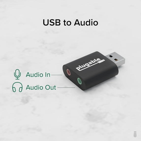 RREGER-USB Audio Adapter with 3.5mm Speaker-Headphone and Microphone ...