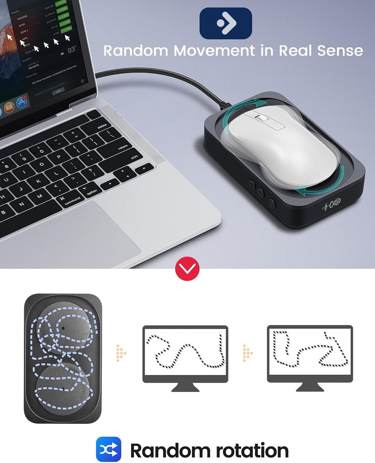 RREGER-Undetectable Mouse Mover Jiggler, 100% Random Mouse Movement ...