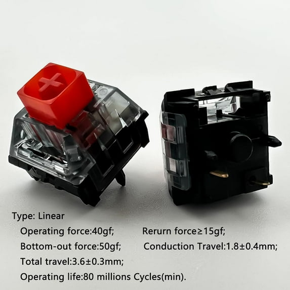 RREGER-Upgrade Kailh Box V2 Red Switches for Mechanical Gaming Keyboard ...