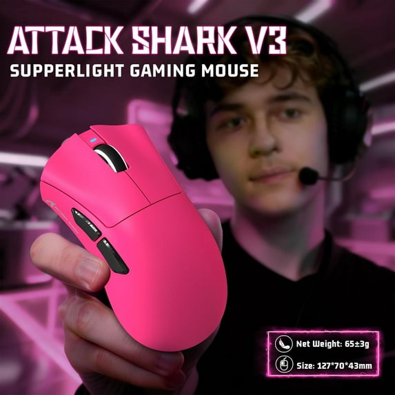 RREGER-V3 Ultra-Light Wireless Gaming Mouse,PAW3311 Sensor, 500mAh, 62g ...