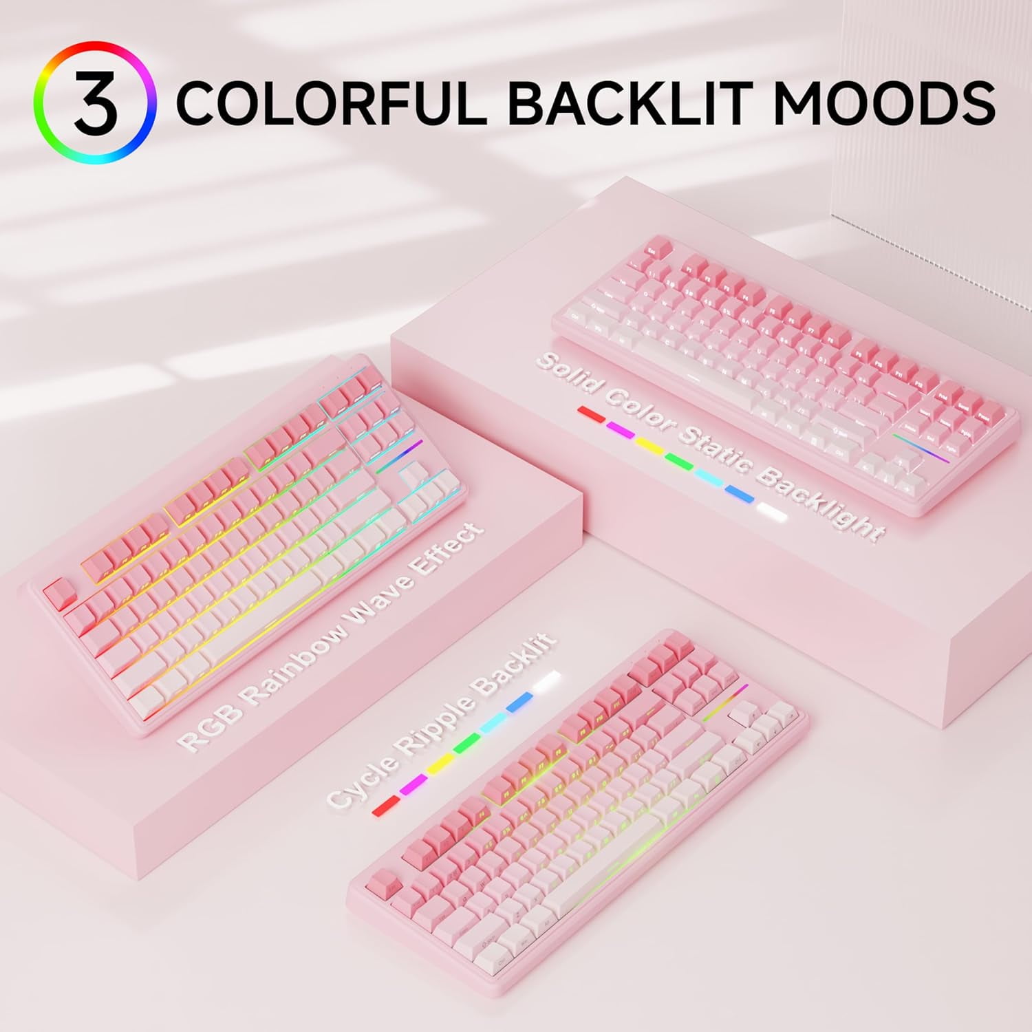 RREGER-V80 Wired TKL RGB Gaming Keyboard, 80% Compact Layout with PBT ...