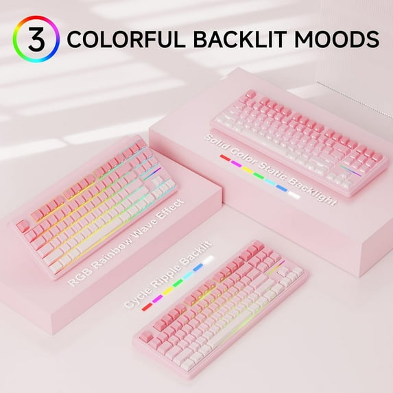 RREGER-V80 Wired TKL RGB Gaming Keyboard, 80% Compact Layout with PBT ...