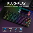 RREGER-V80 Wired TKL RGB Gaming Keyboard, 80% Compact Layout with PBT ...