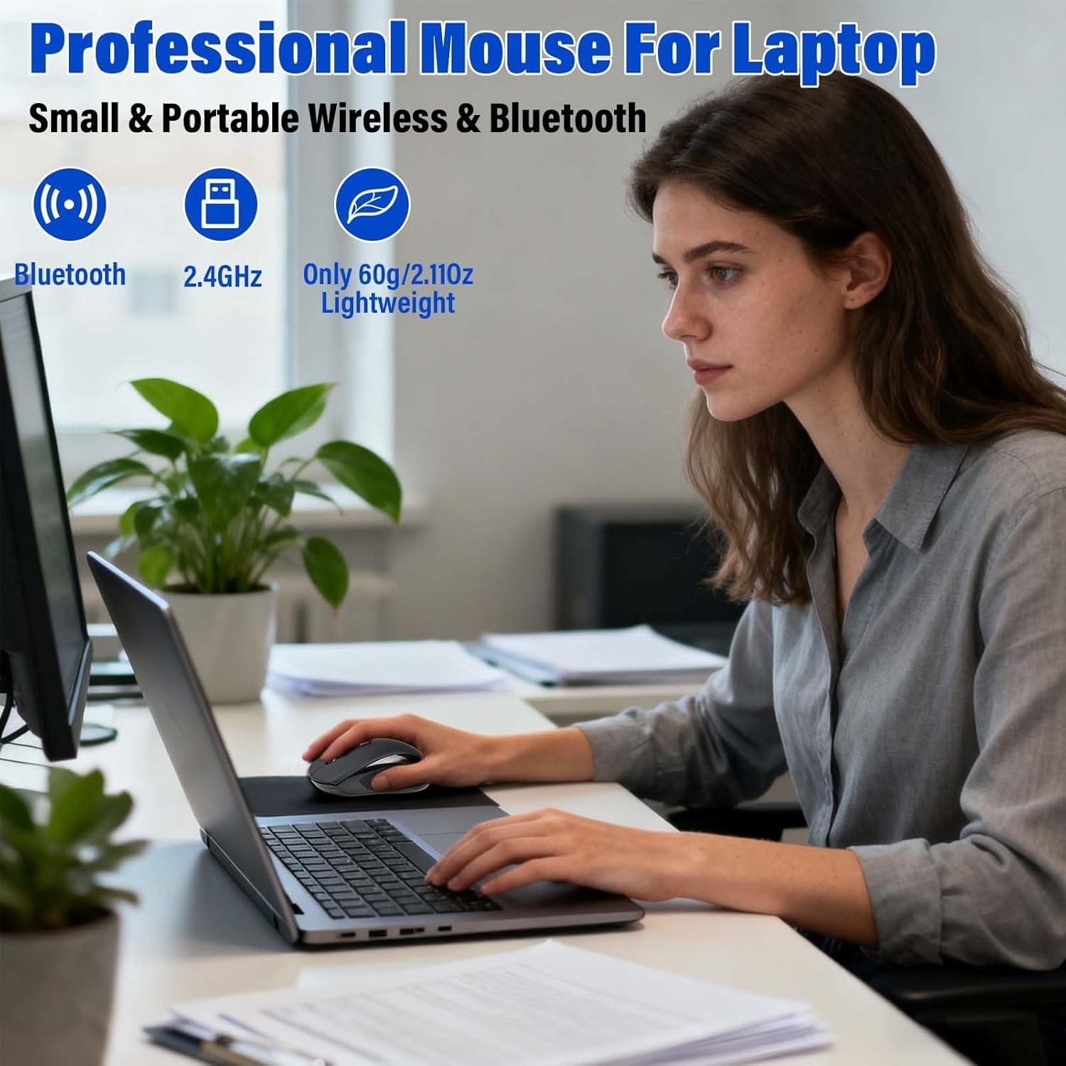 RREGER-Wireless Bluetooth Multi-Purpose Mouse,DPI 4000,Portable ...