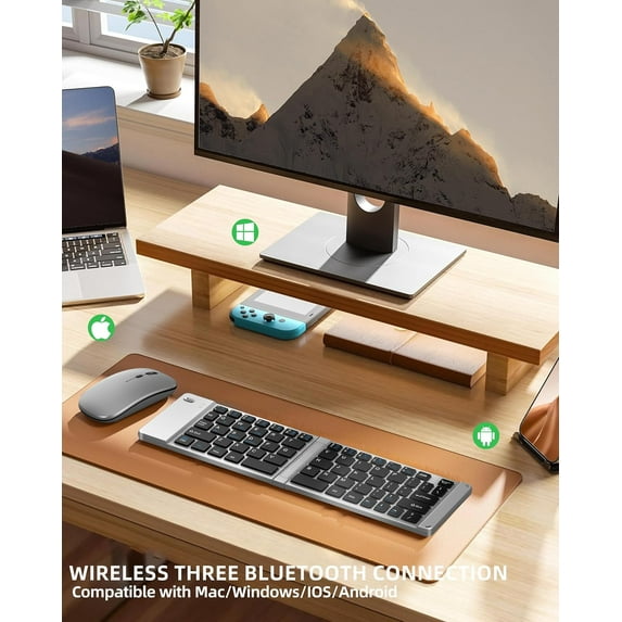RREGER-Wireless Foldable & Folding Keyboard and Mouse for iPad ...