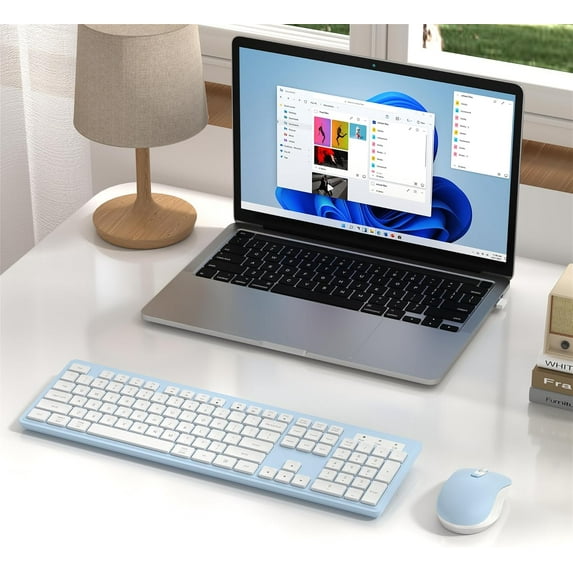 RREGER-Wireless Keyboard and Mouse Combo, Full-Size 104-Key Office ...