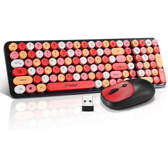 RREGER-Wireless Keyboard and Mouse Combo, Full Size Compact Quiet ...