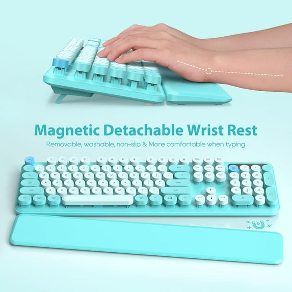 RREGER-Wireless Keyboard and Mouse Combo, Full-Size Retro Typewriter ...