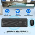 RREGER-Wireless Keyboard and Mouse Combo, Full-Size Silent Ergonomic ...