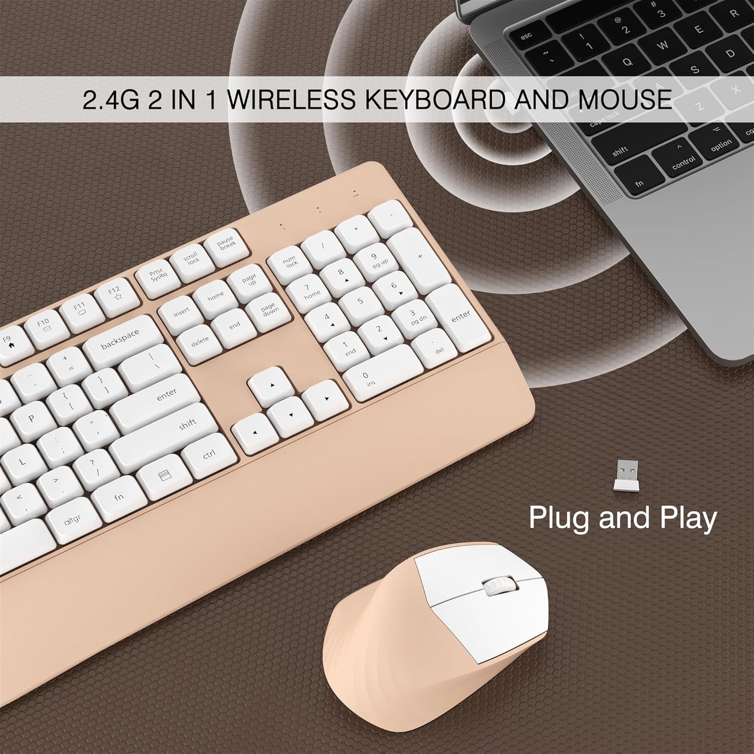 RREGER-Wireless Keyboard and Mouse Combo, Full-Sized 104 Keys 2.4GHz ...