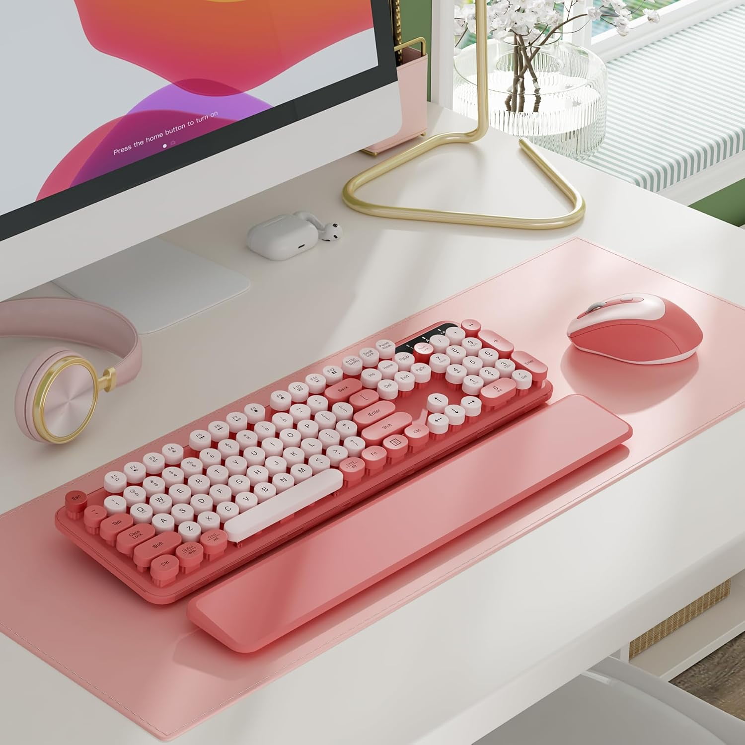 RREGER-Wireless Keyboard and Mouse Combo, Typewriter Keyboard with ...