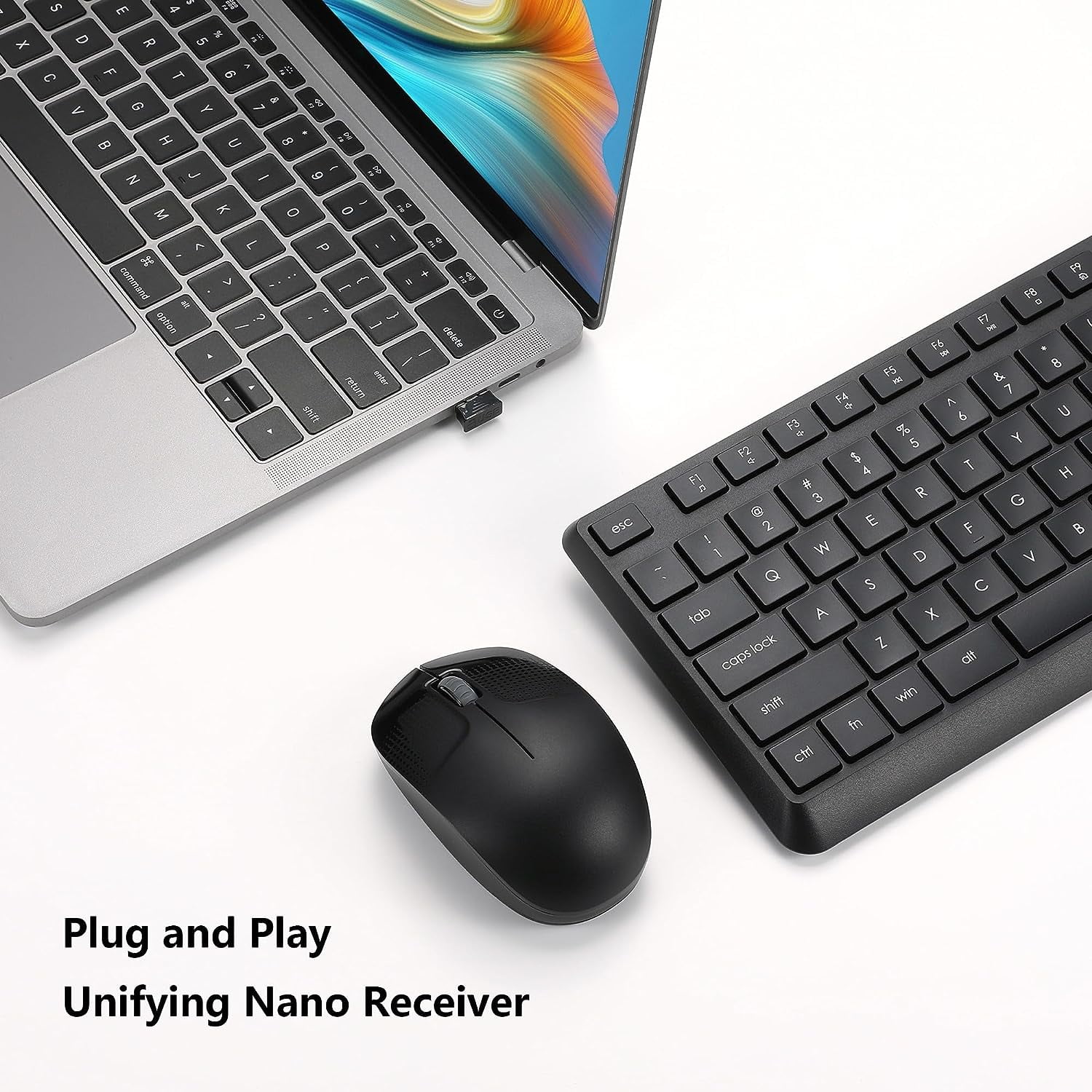 RREGER-Wireless Keyboard and Mouse Combo for Windows, 2.4G Full-Sized ...