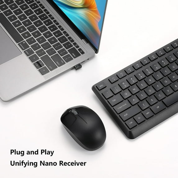RREGER-Wireless Keyboard and Mouse Combo for Windows, 2.4G Full-Sized ...