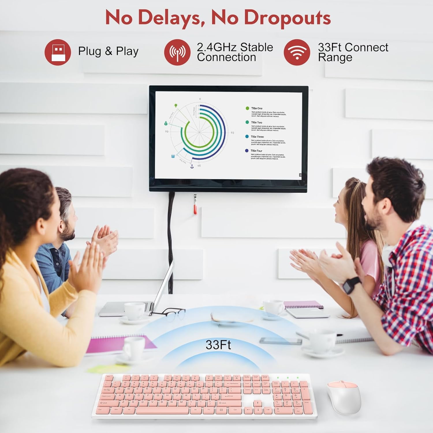 RREGER-Wireless Keyboard and Mouse, Silent 2.4GHz Cordless Full Size ...