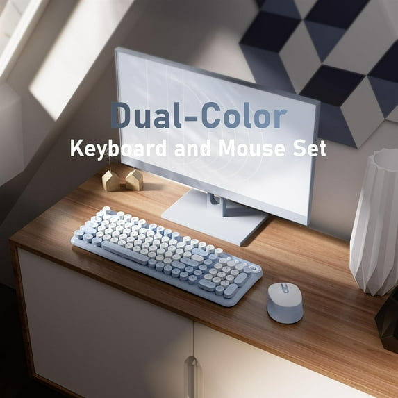 RREGER-Wireless Keyboard and Mouse Combo, Full-Size 2.4G Set with ...