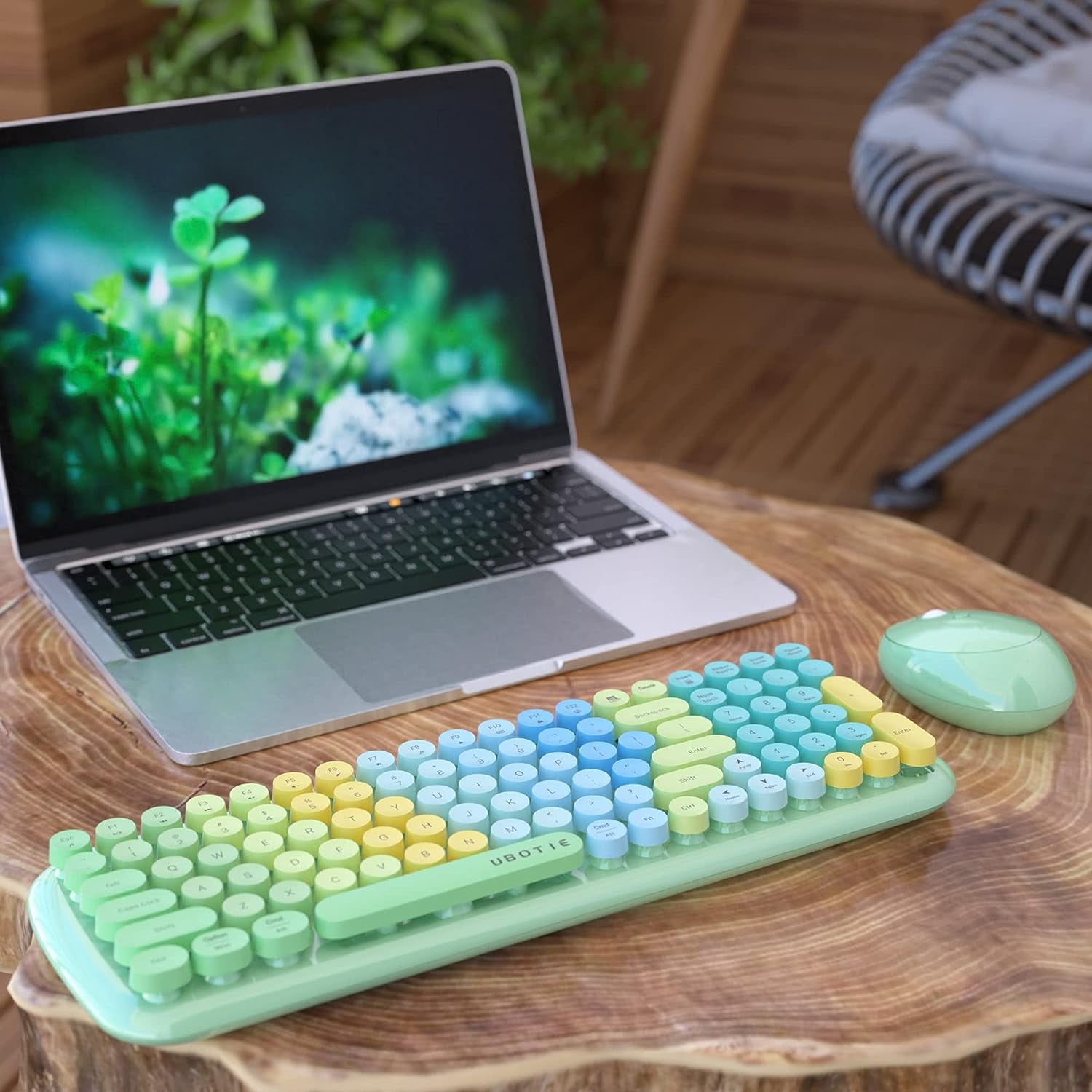 RREGER-Wireless Keyboards and Mouse Combos, Colorful Gradient Rainbow ...