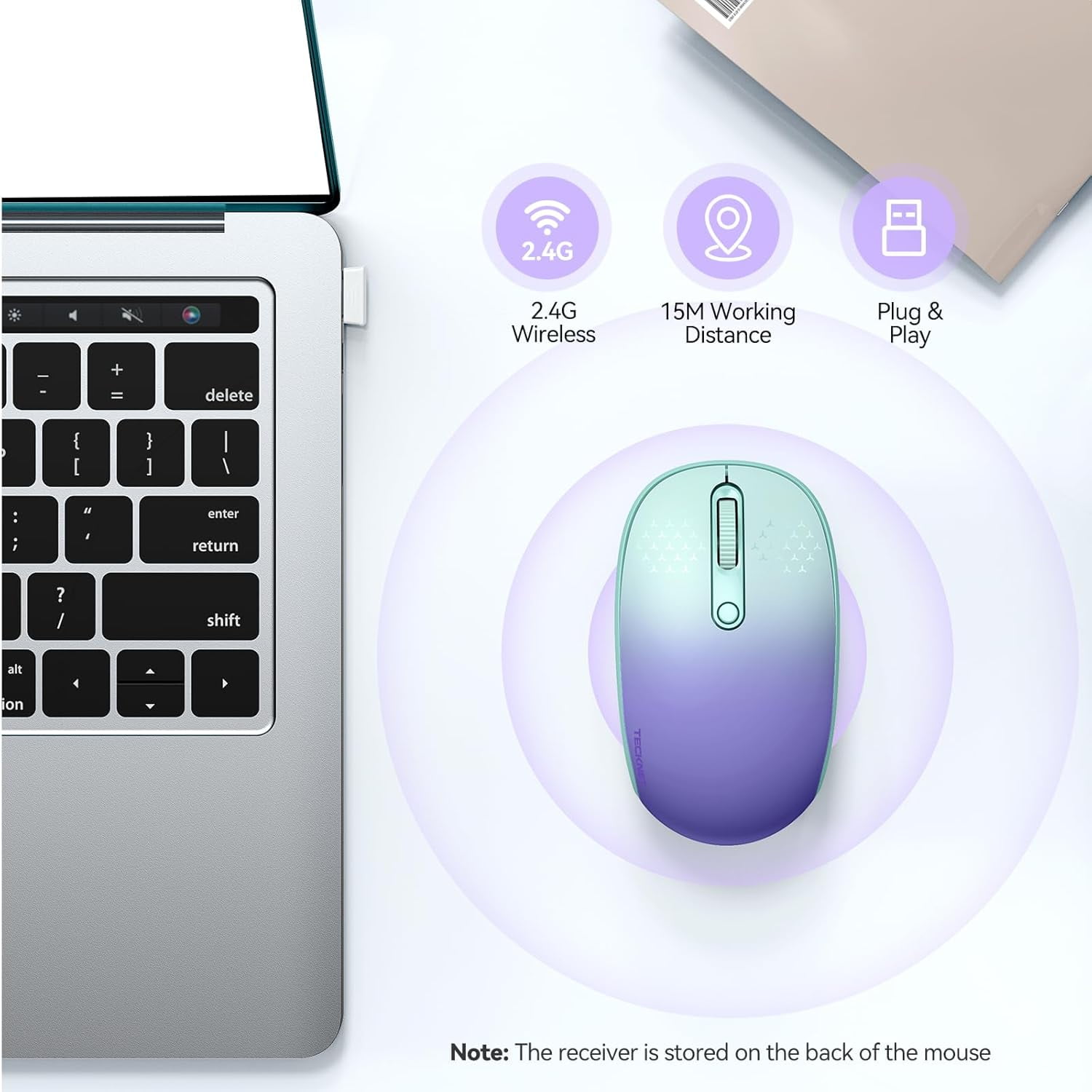 RREGER-Wireless Mouse, 2.4G Quiet Computer Mouse with USB Receiver, 4 ...