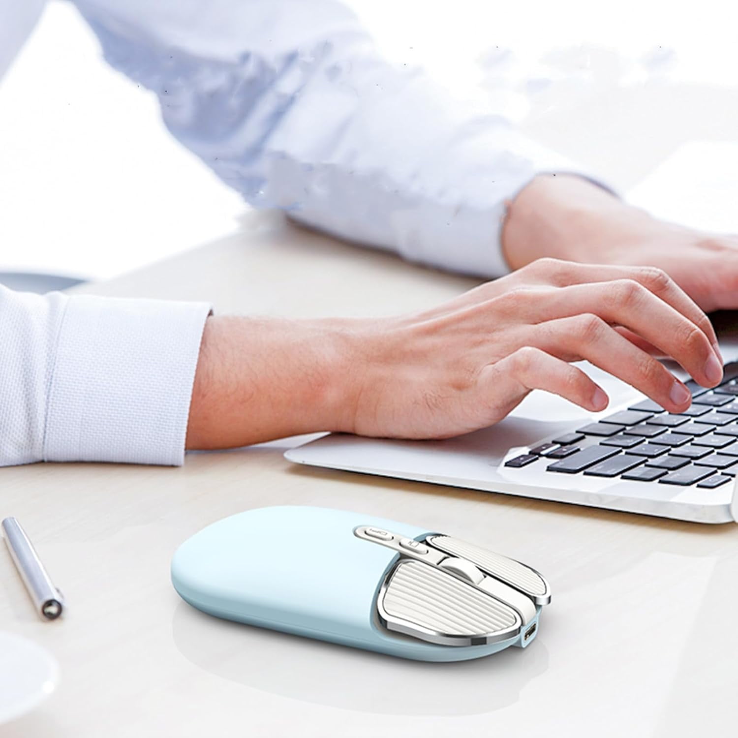 RREGER-Wireless Mouse, 2.4G Rechargeable Silent Slim Computer Mouse ...