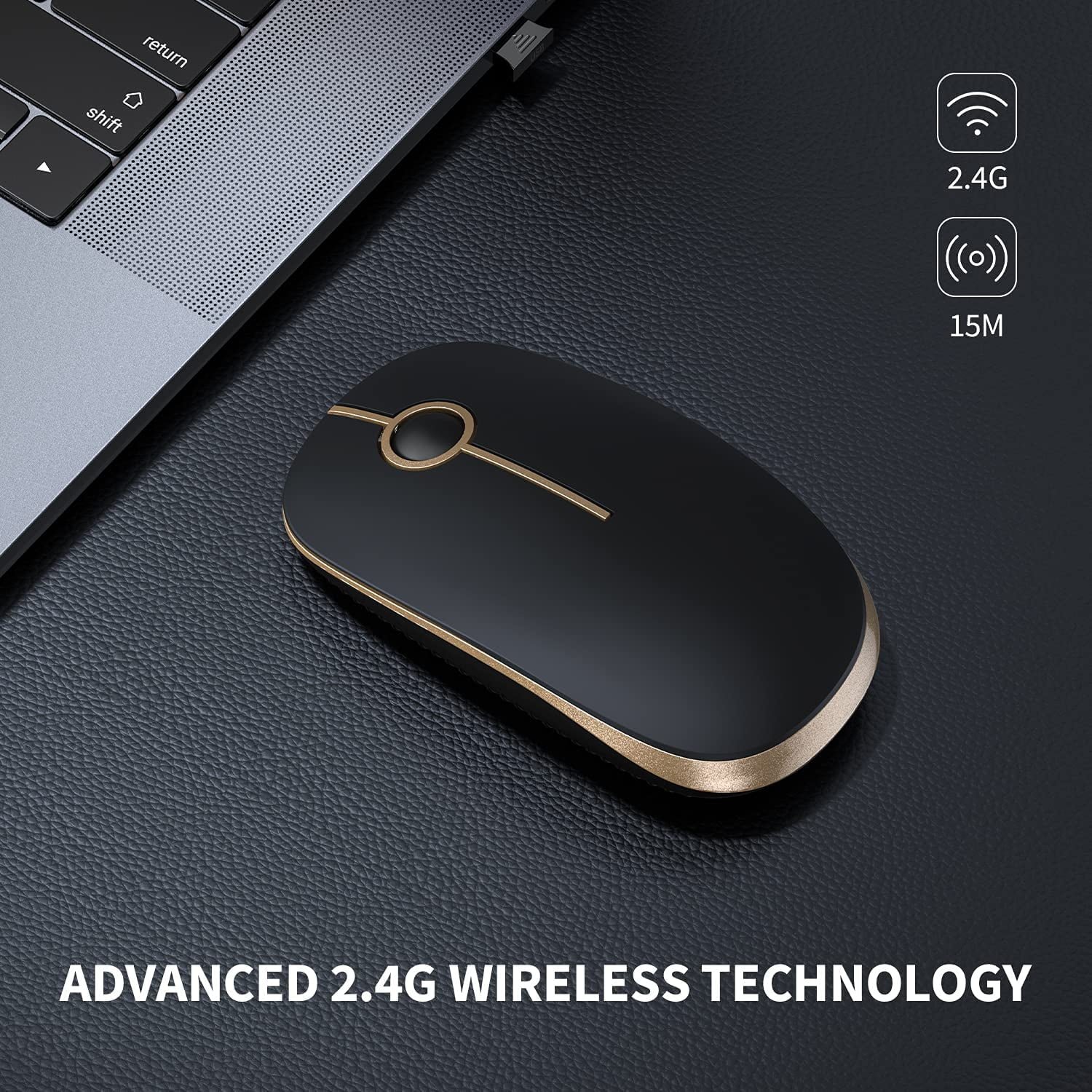 RREGER-Wireless Mouse, 2.4G Slim Portable Computer Mice with Nano ...