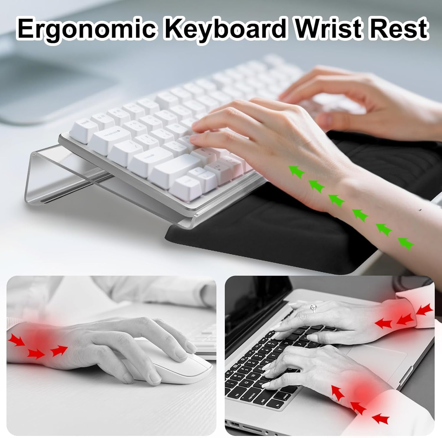 RREGER-Wrist Rest for Keyboard and Computer Keyboard Stand Set ...