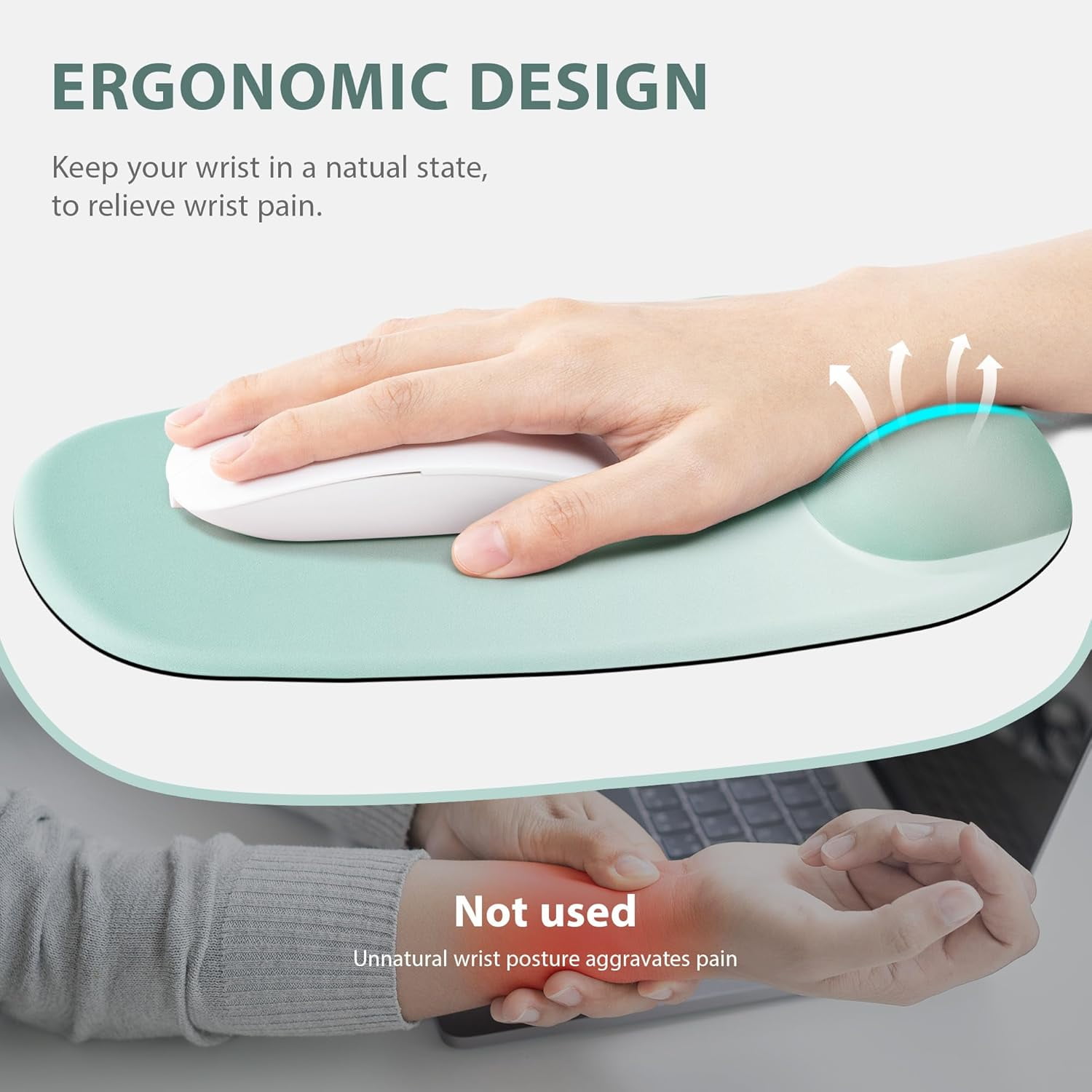 RREGER-Wrist Rest for Keyboard and Mouse Ergonomic Mouse Pad with Wrist ...