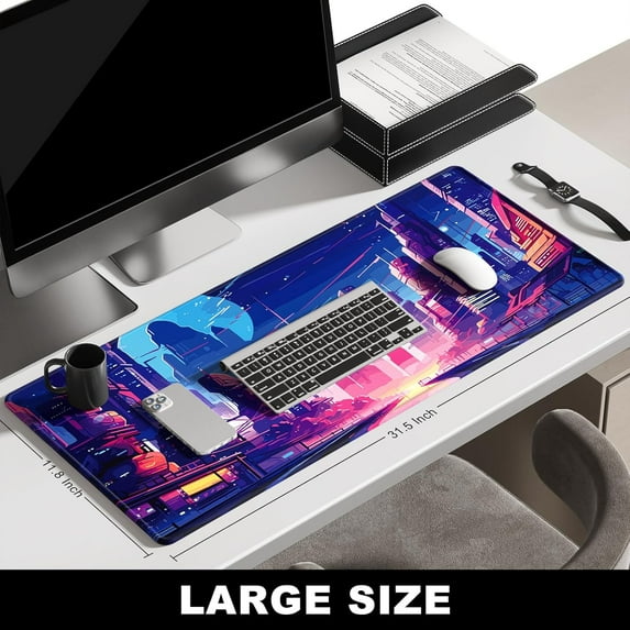 RREGER-XXL Extended Gaming & Desk Pad, Full Cover 31.5 x 11.8 Inches ...