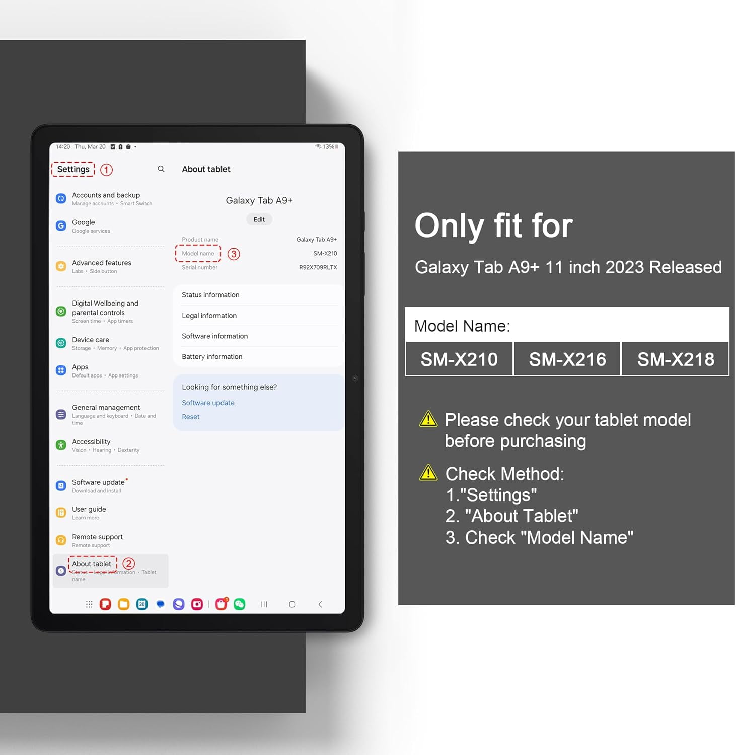 RREGER-for Samsung Galaxy Tab A9 Plus 11 inch Case 2024 2023 (Fit Model ...
