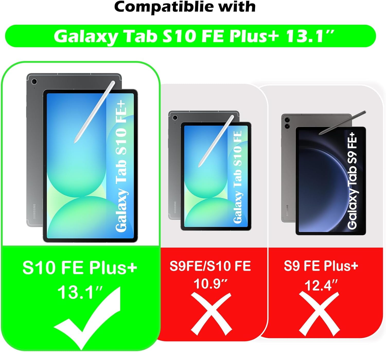 RREGER-for Samsung Galaxy Tab S10 FE+ Plus Case 13.1'' 2025, Back Soft ...