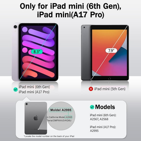RREGER-for Slim Case for iPad mini 7 (A17 Pro, 7th Generation) 2024 ...