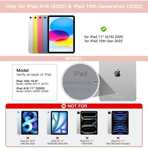 RREGER-for iPad 11th(A16, 2025)/10th Generation Case with Keyboard, 360 ...