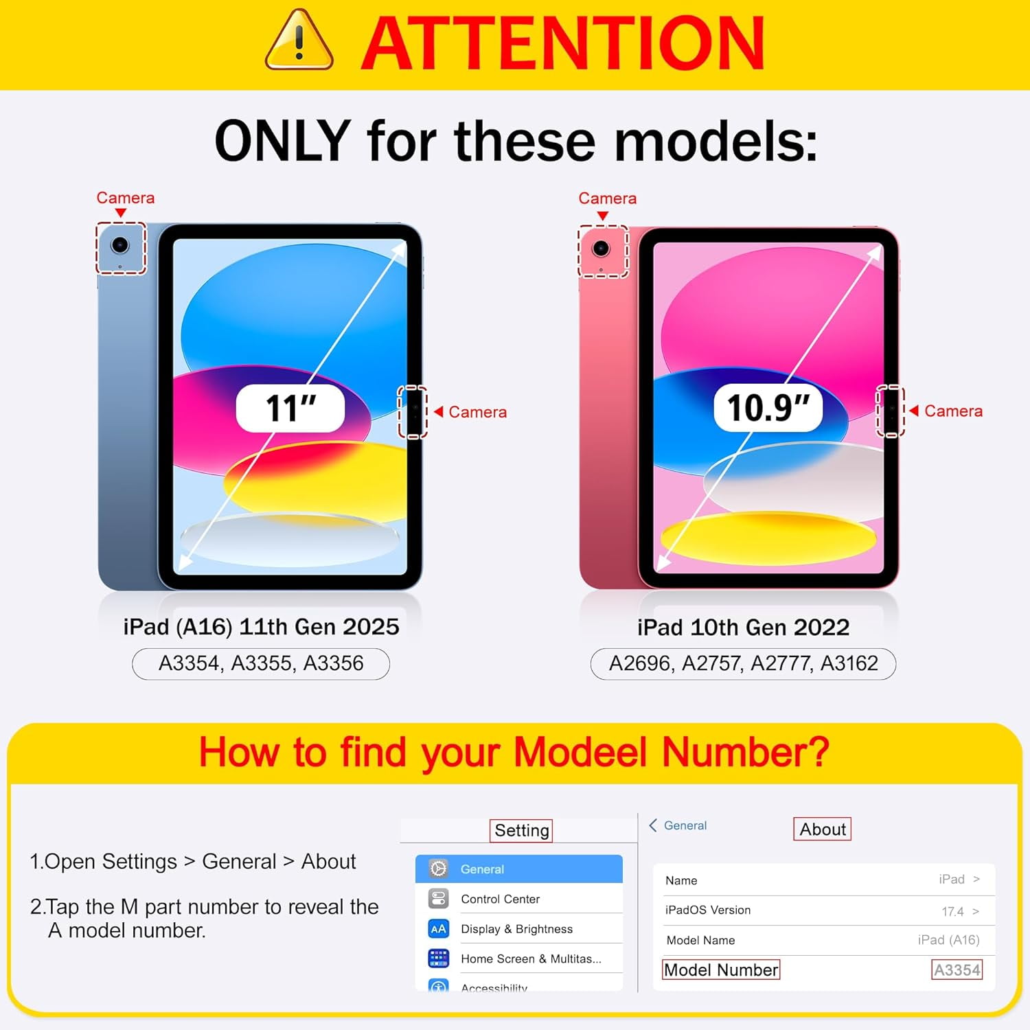 RREGER-for iPad (A16) 11th Generation Case 11 Inch 2025, iPad 10th Gen ...