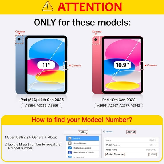 RREGER-for iPad (A16) 11th Generation Case 11 Inch 2025, iPad 10th Gen ...