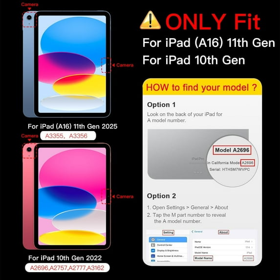 RREGER-for iPad (A16) Case 11th Generation 11 Inch 2025/iPad 10th ...