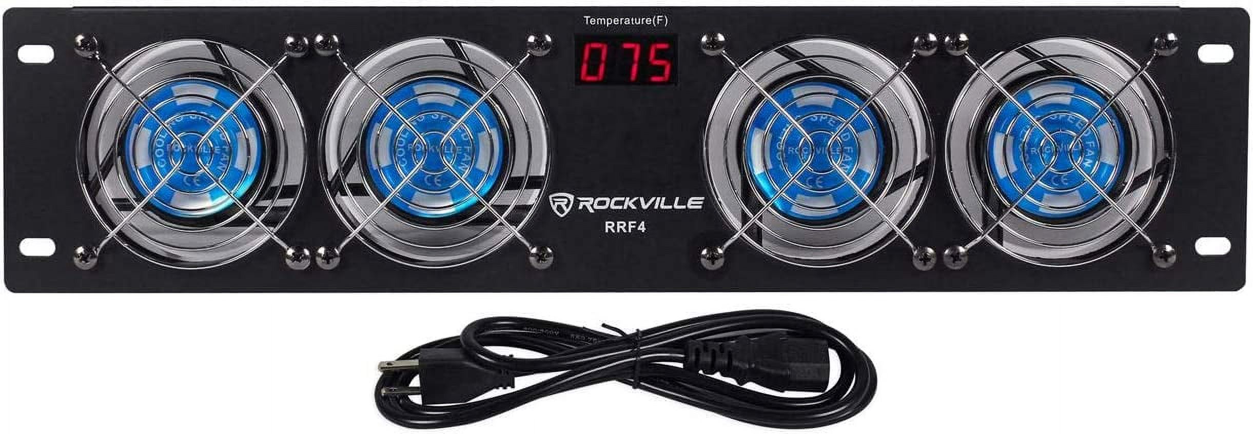 RRF4 19" Rack Mount 4 Fan Cooling System with LED Temperature Display ...