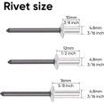 RRFDWQ-120Pcs 3/16" x 3/8",1/2",5/8" Closed End Aluminum Blind Rivets ...
