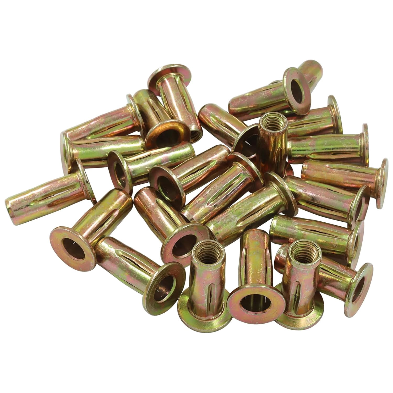 RRFDWQ-25 Pcs Multi-Grip Rivet Nut Kit, 5/16-18 Zinc-Plated Steel Pre ...