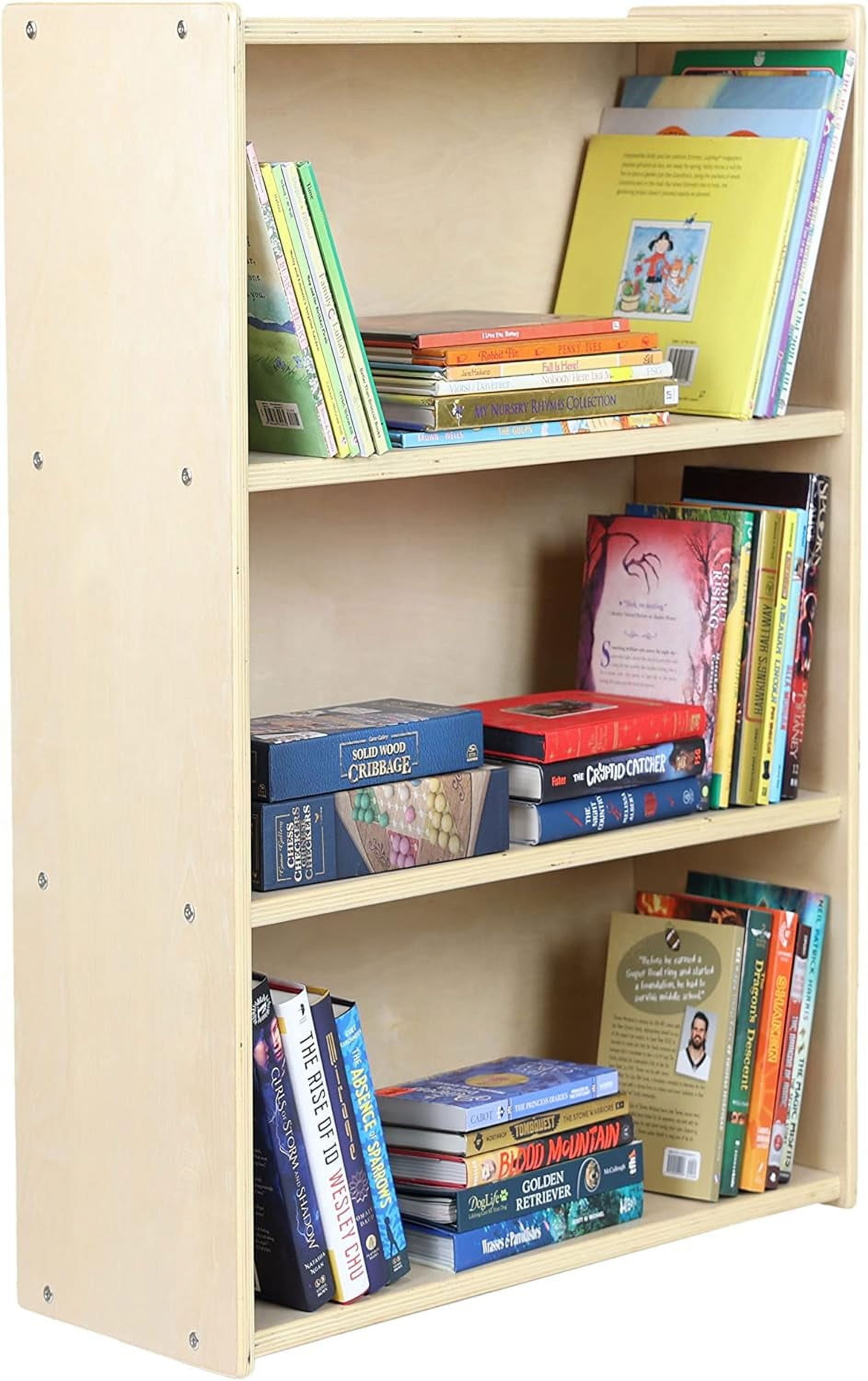 RRI Goods Montessori 42" H Birch Bookshelf with 3 Tier Shelves ...