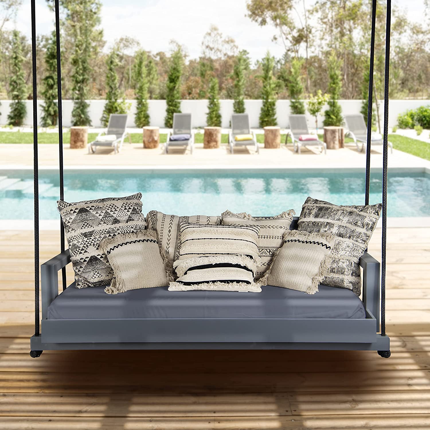 RRI Goods Patio Seating Bed Bench Weather Resistant Frame Outdoor Swing ...
