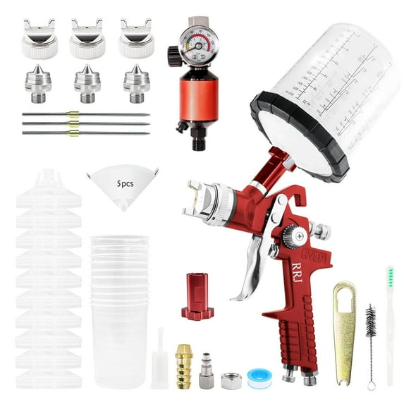 RRJ HVLP Spray Gun Gravity Feed Air Spray Gun Kit Pro Car Paint Sprayer ...