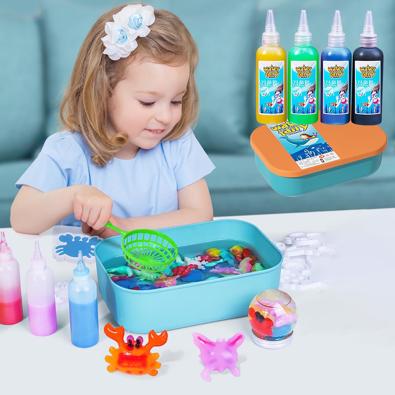 RRSCC 4 Colors New Magic Water Fairy Toy Set, Water Fairy Hydrogel Set ...