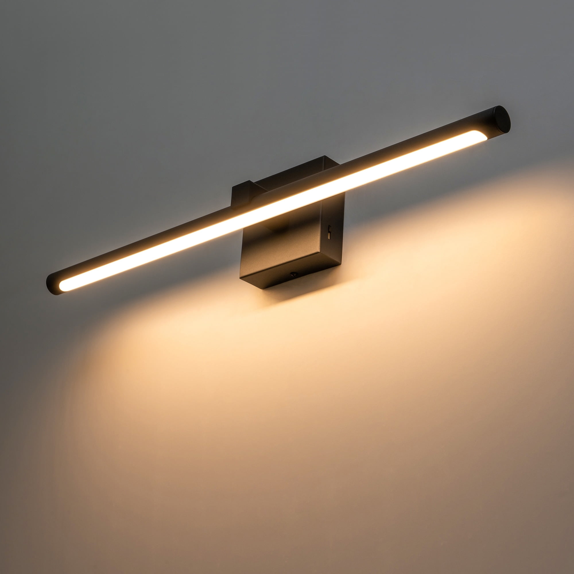 RRTYO 1-Light Modern Black Aluminum Linear Wall Light Strip Dimmable ...