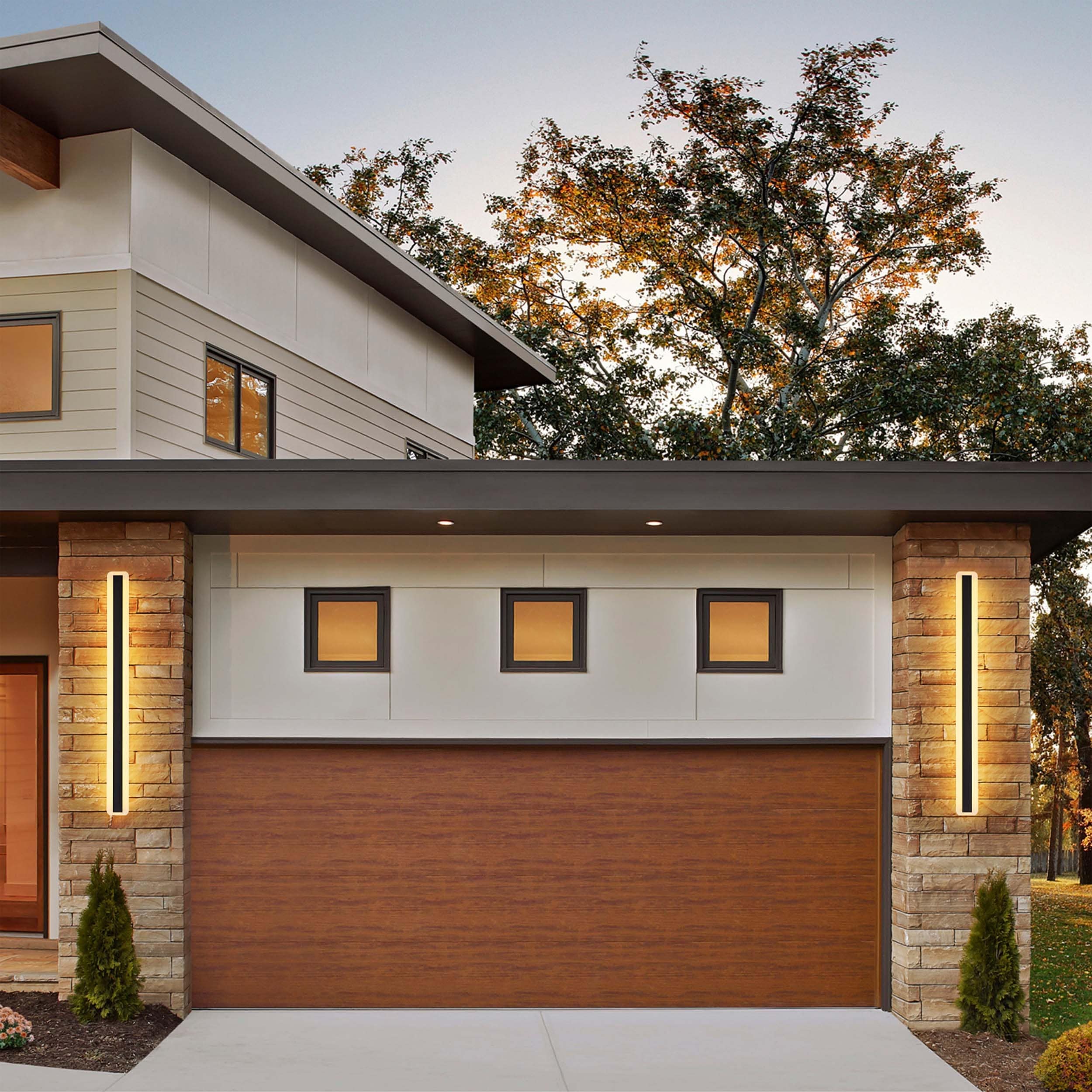 RRTYO 1-Light Modern Linear Strip Integrated LED IP65 Waterproof Indoor ...