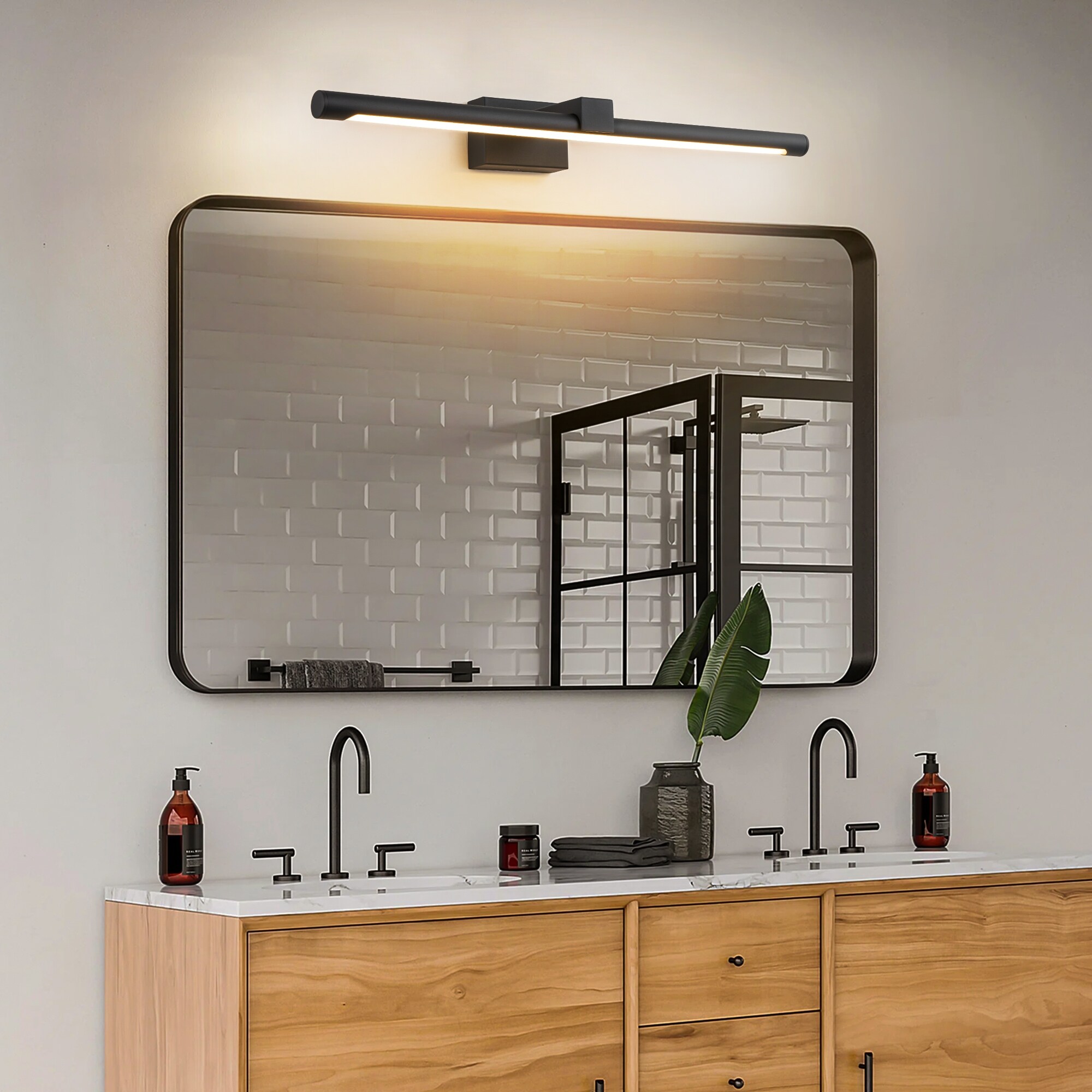 RRTYO 1-light 23.6 in. Modern Linear Cylinder Strip Wall Sconce ...