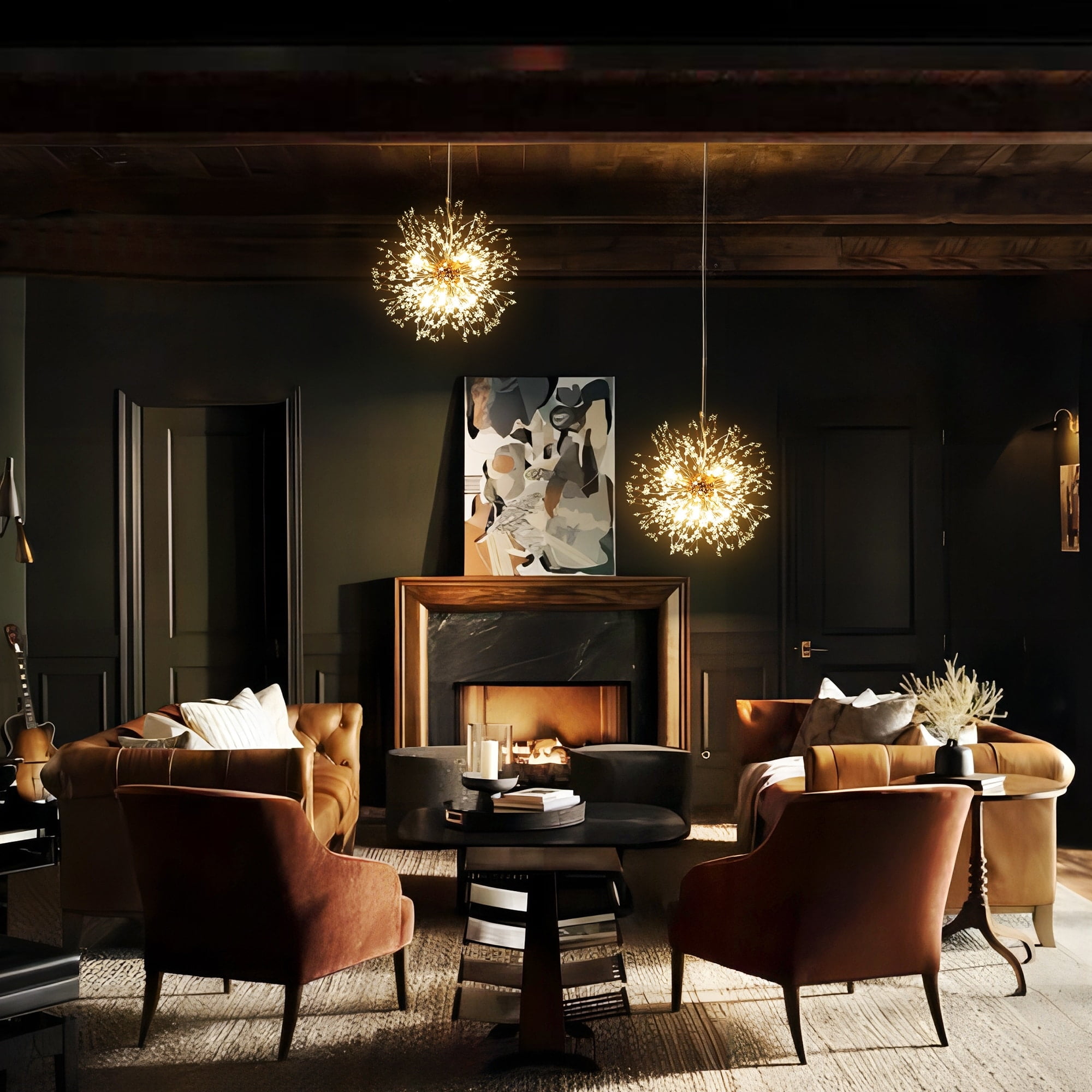 RRTYO 8/ 9-Light Modern Glam Sputnik Firework Pendant Sphere Starburst ...