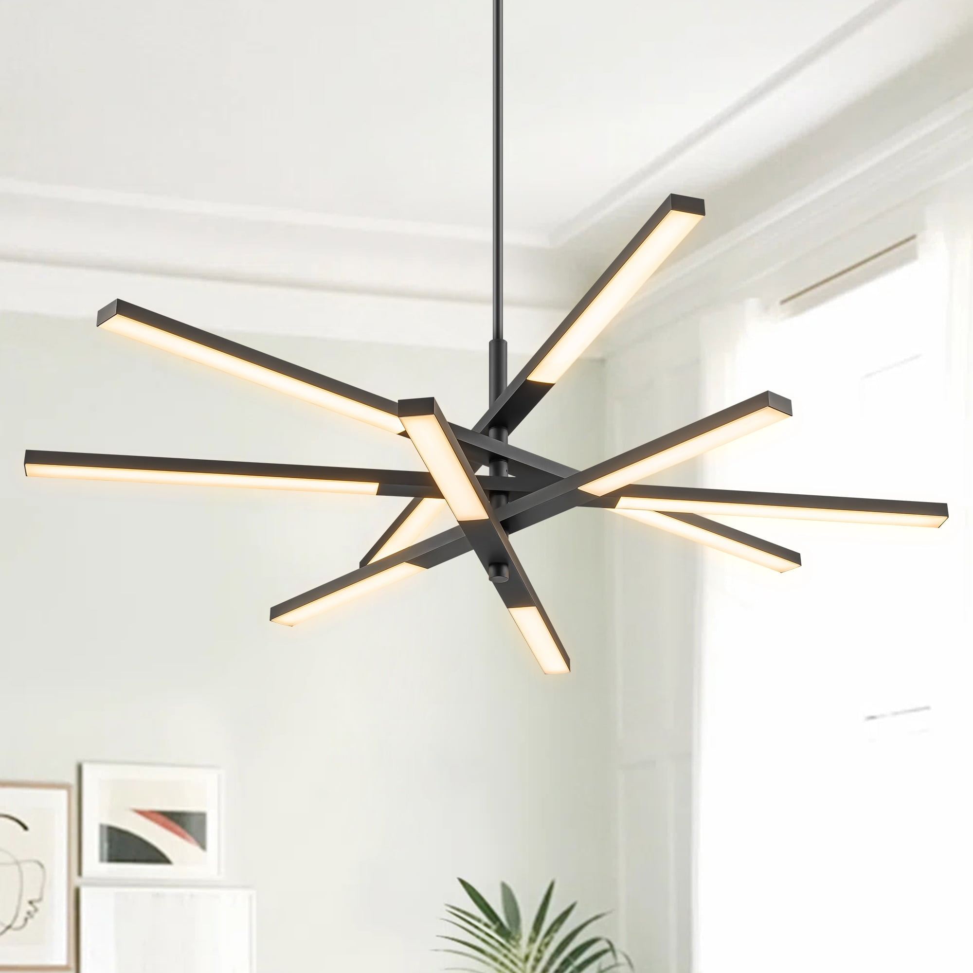 RRTYO Modern Tiered Linear Sputnik Chandelier Warm Light 3000K ...