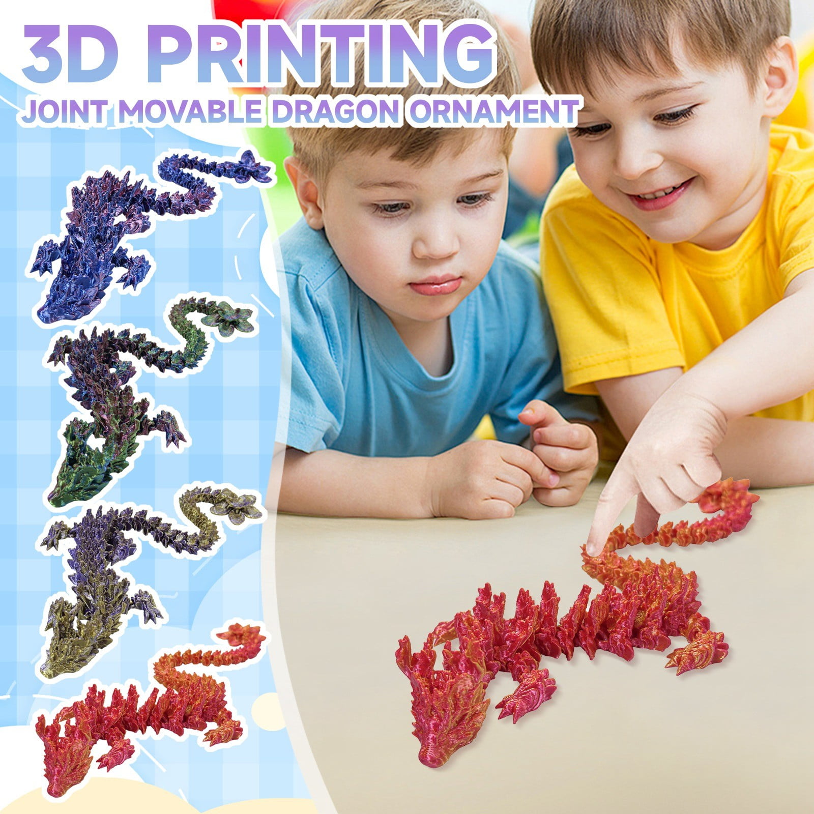 RRivor 3D Printed Dragon, Mini 3D Printed Articulated & Magical Movable ...