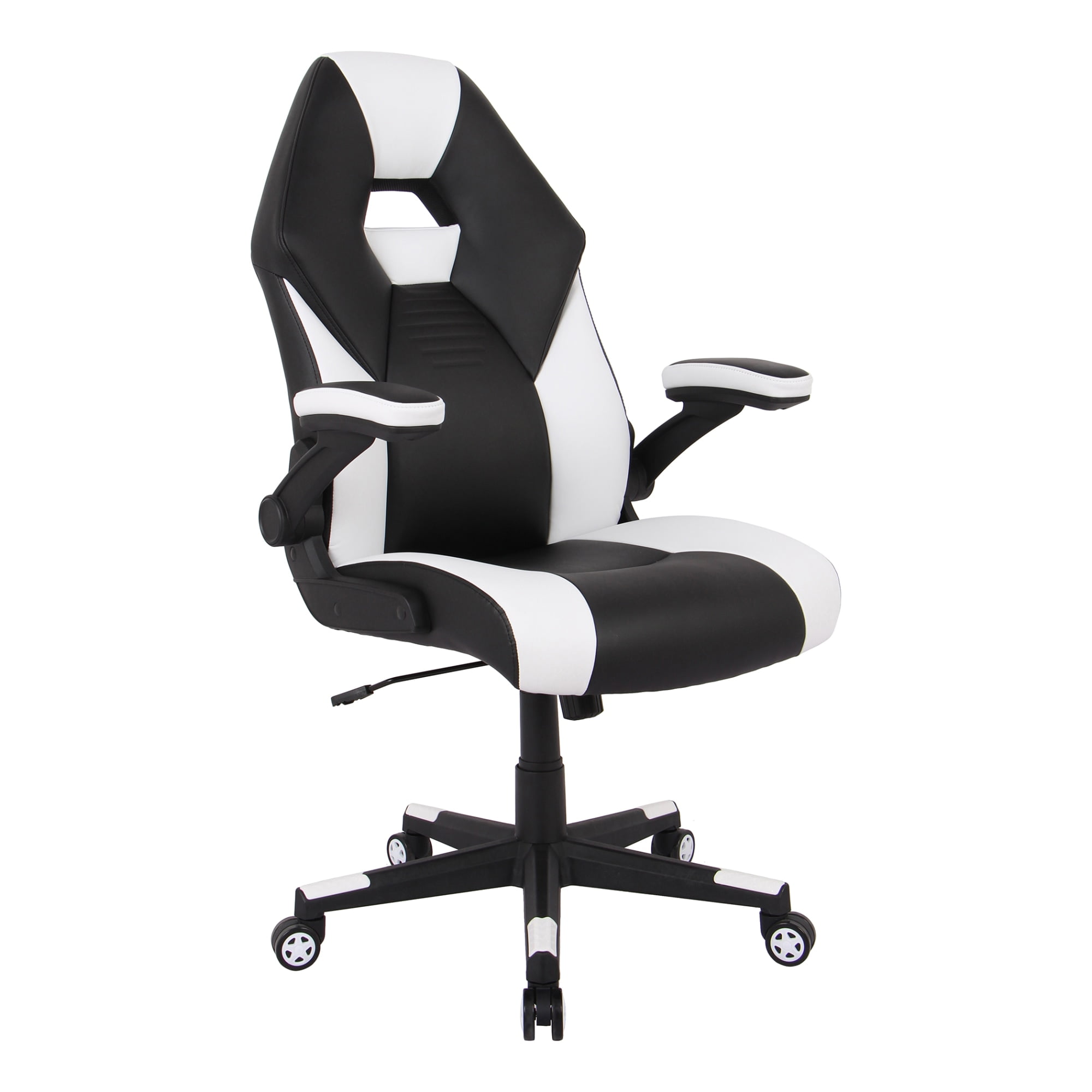 RS Gaming™ RGX High-Back Gamer Chair, Faux Leather, Black/White, BIFMA ...