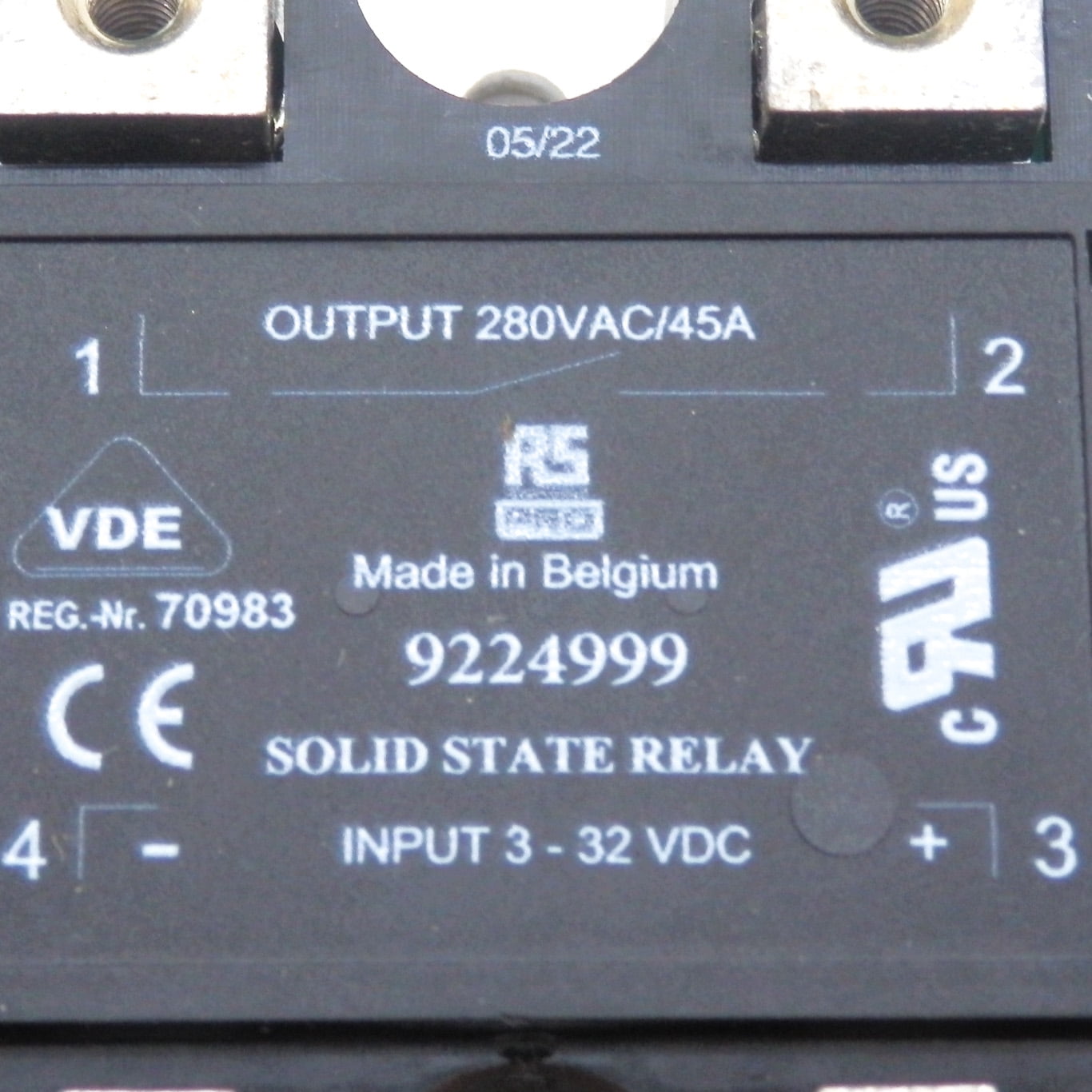 RS Pro 32V 45A SPST Zero Switching Panel Mount Screw Terminals SS Relay ...