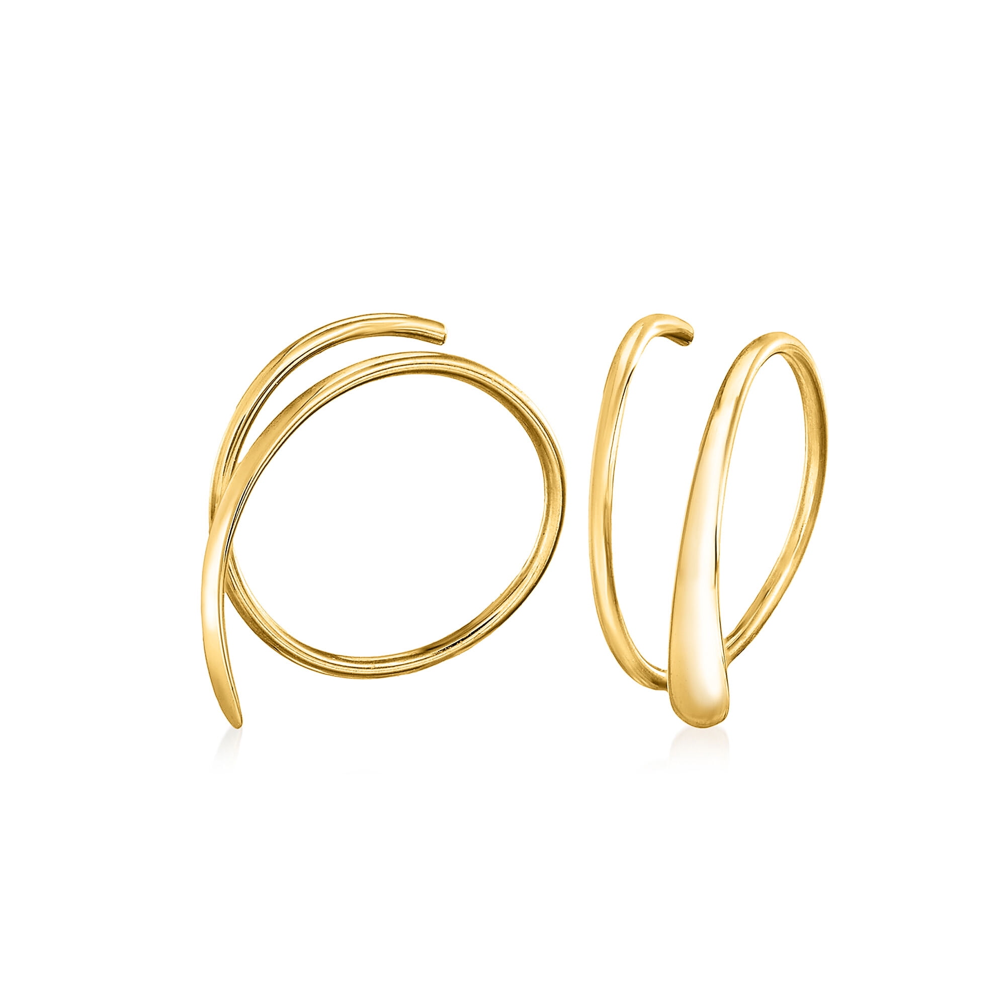 Ross-Simons RS Pure 14kt Yellow Gold Endless Teardrop Wire Drop ...