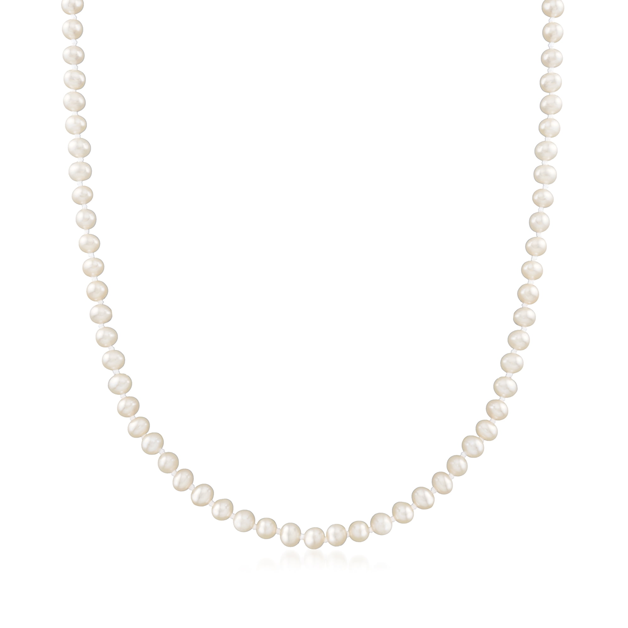 RS Pure by Ross-Simons 4-4.5mm Cultured Pearl Necklace in 14kt Yellow ...